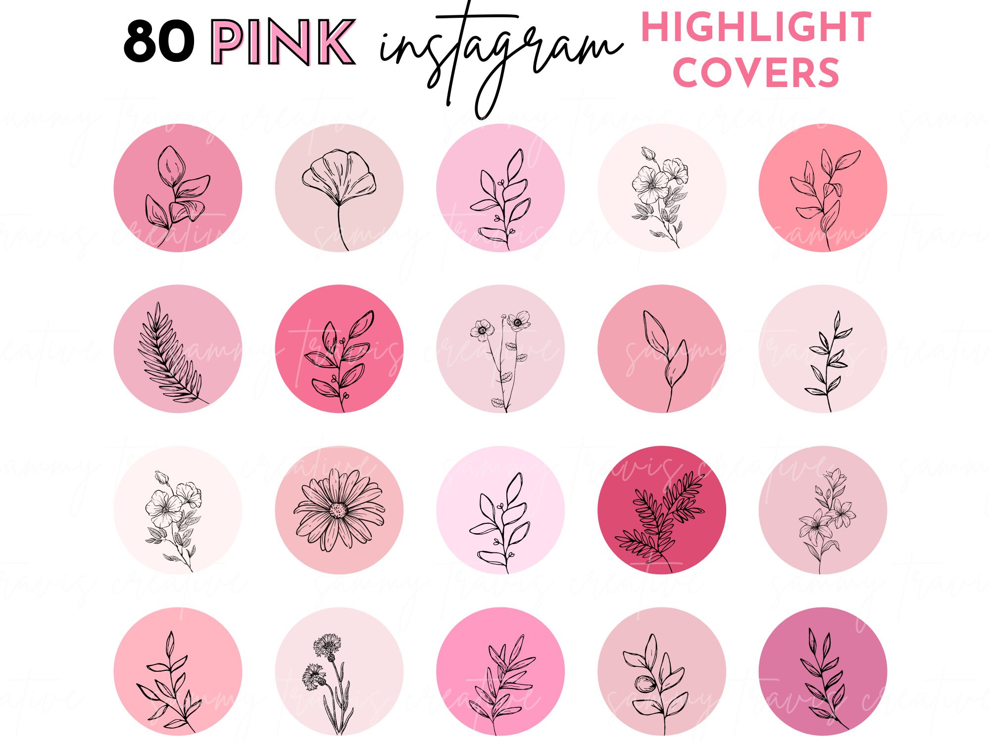 Pink Instagram Highlight Icons, Instagram Template, Influencer Media ...