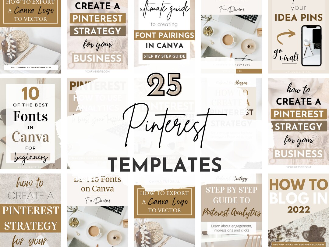 Beige Minimalist Pinterest Templates | Pinterest Marketing, Pinterest ...