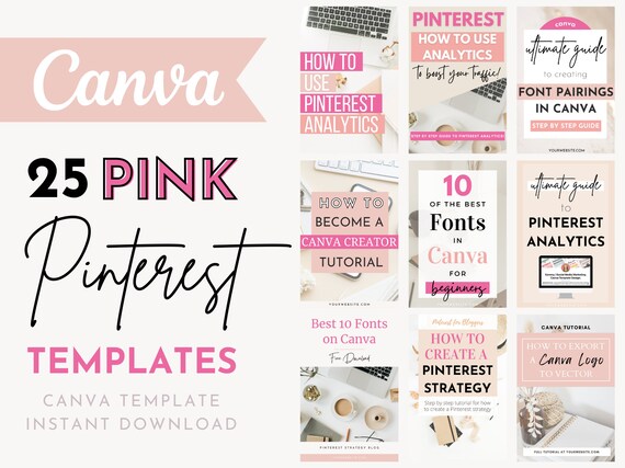 Pink Pinterest Templates Pinterest Marketing Pinterest Pin - Etsy