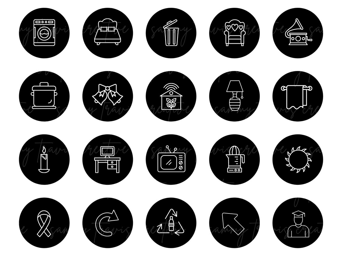 Black Instagram Highlight Icons, Instagram Template, Influencer Media ...