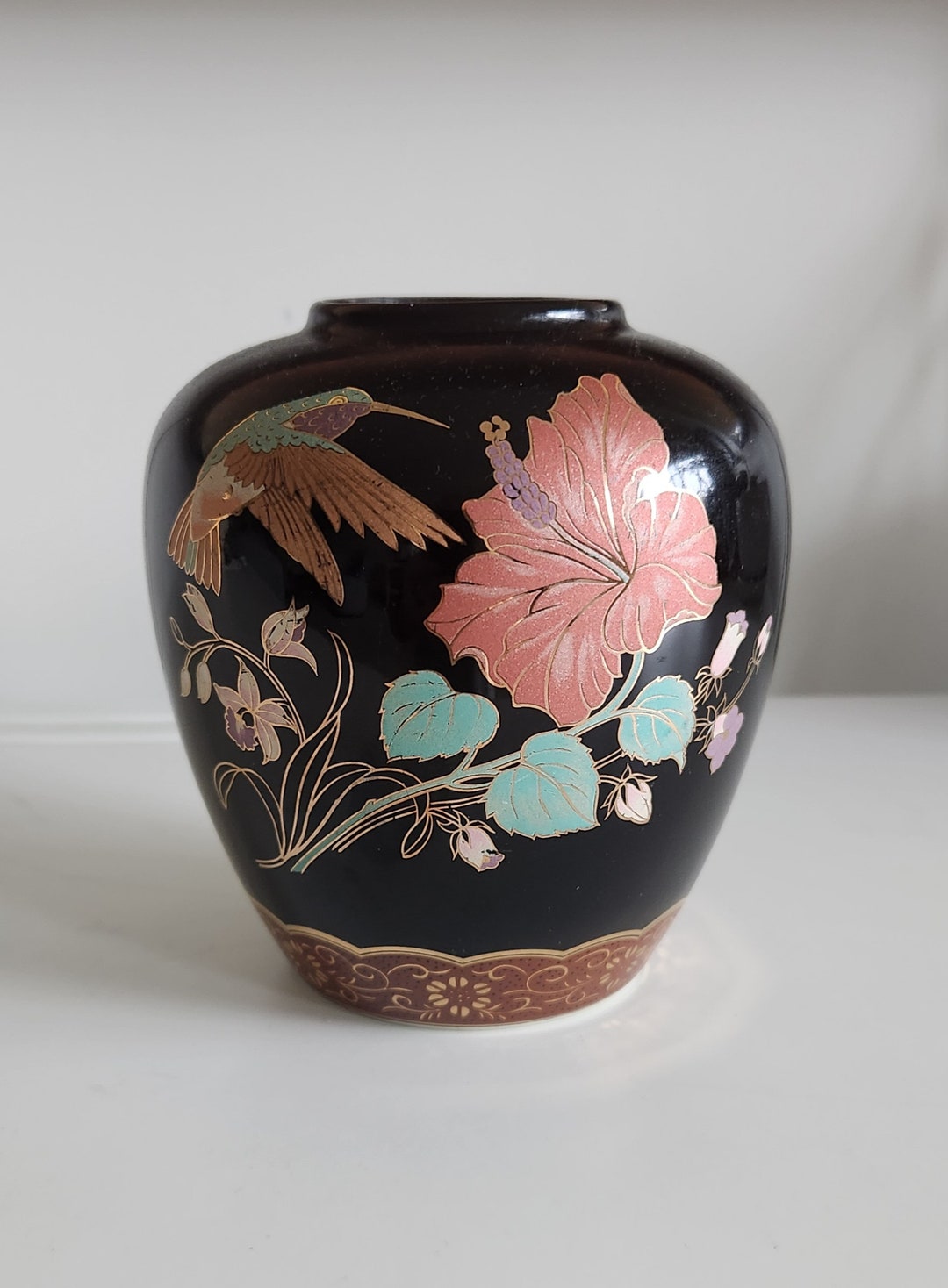 Porcelain Humming Bird Vase Japan Vintage - Etsy