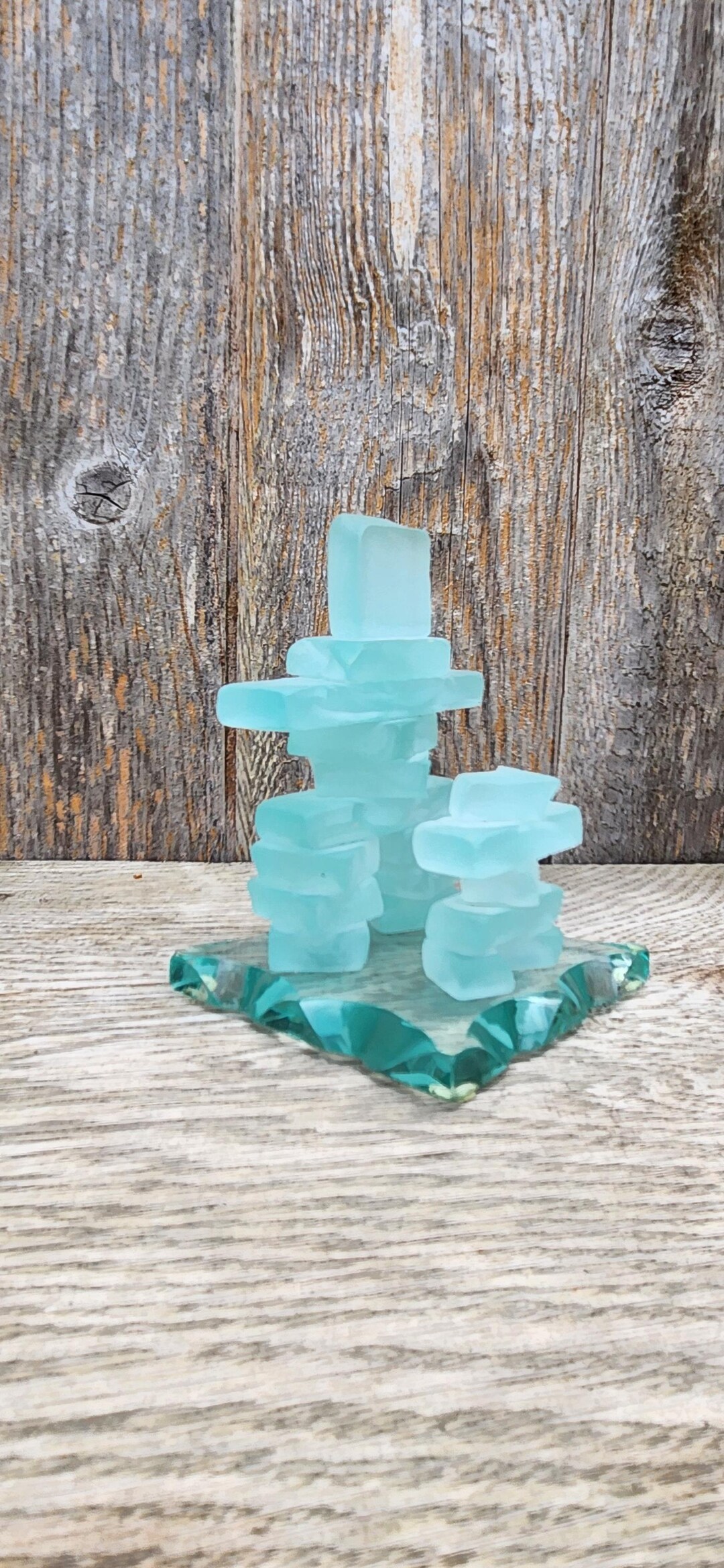 Frosted Glass Inukshuk - Etsy