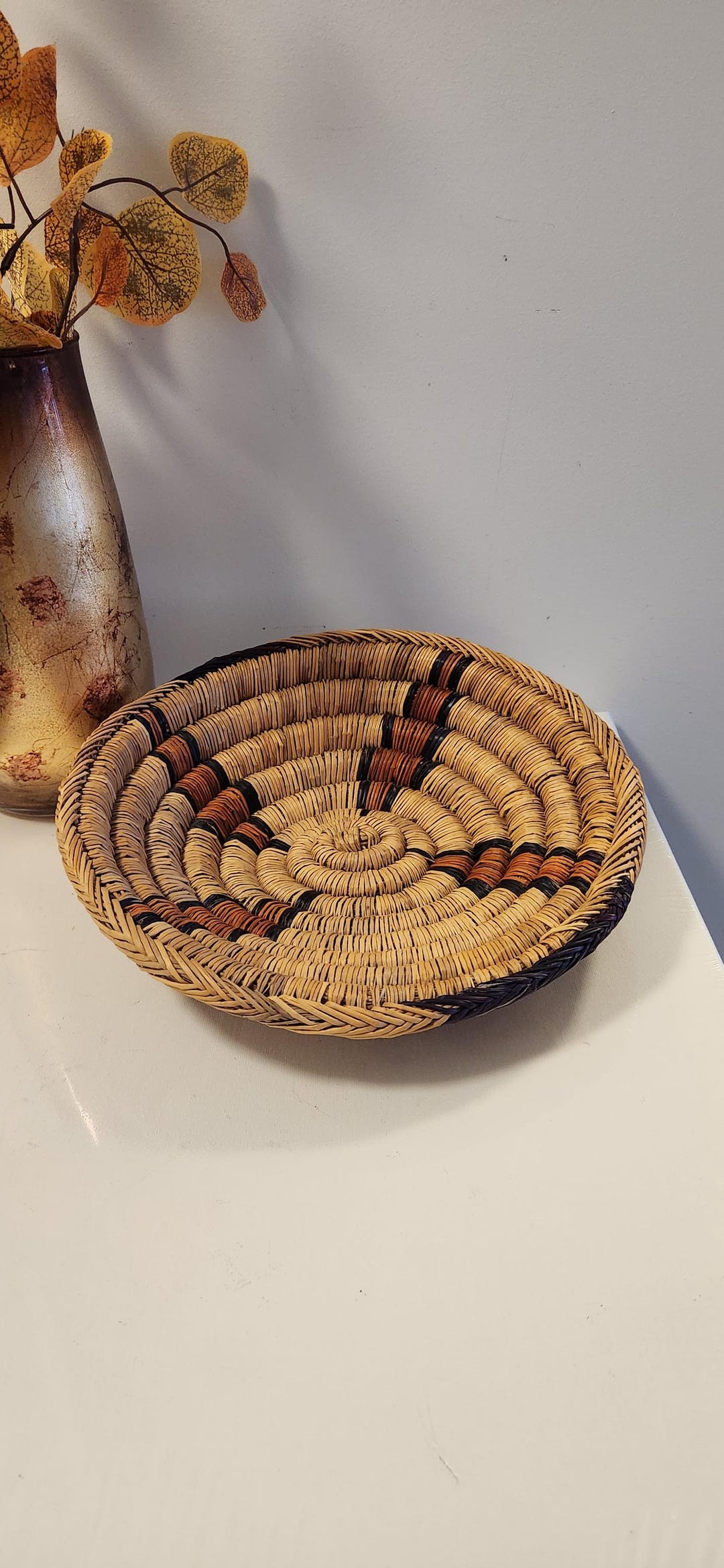 Vintage Native American Coiled Basket - Etsy