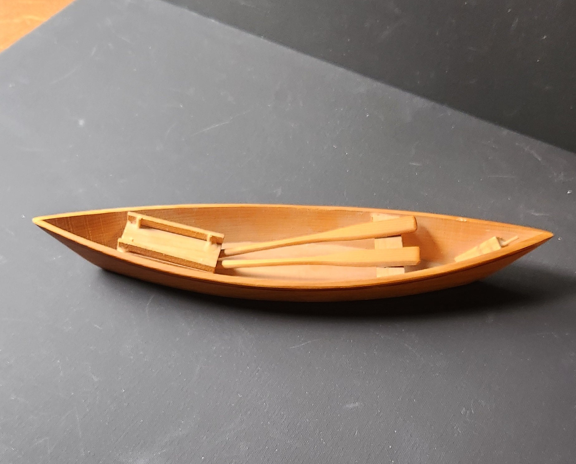 Acadian Handcrafts Wood Canoe Model - Etsy