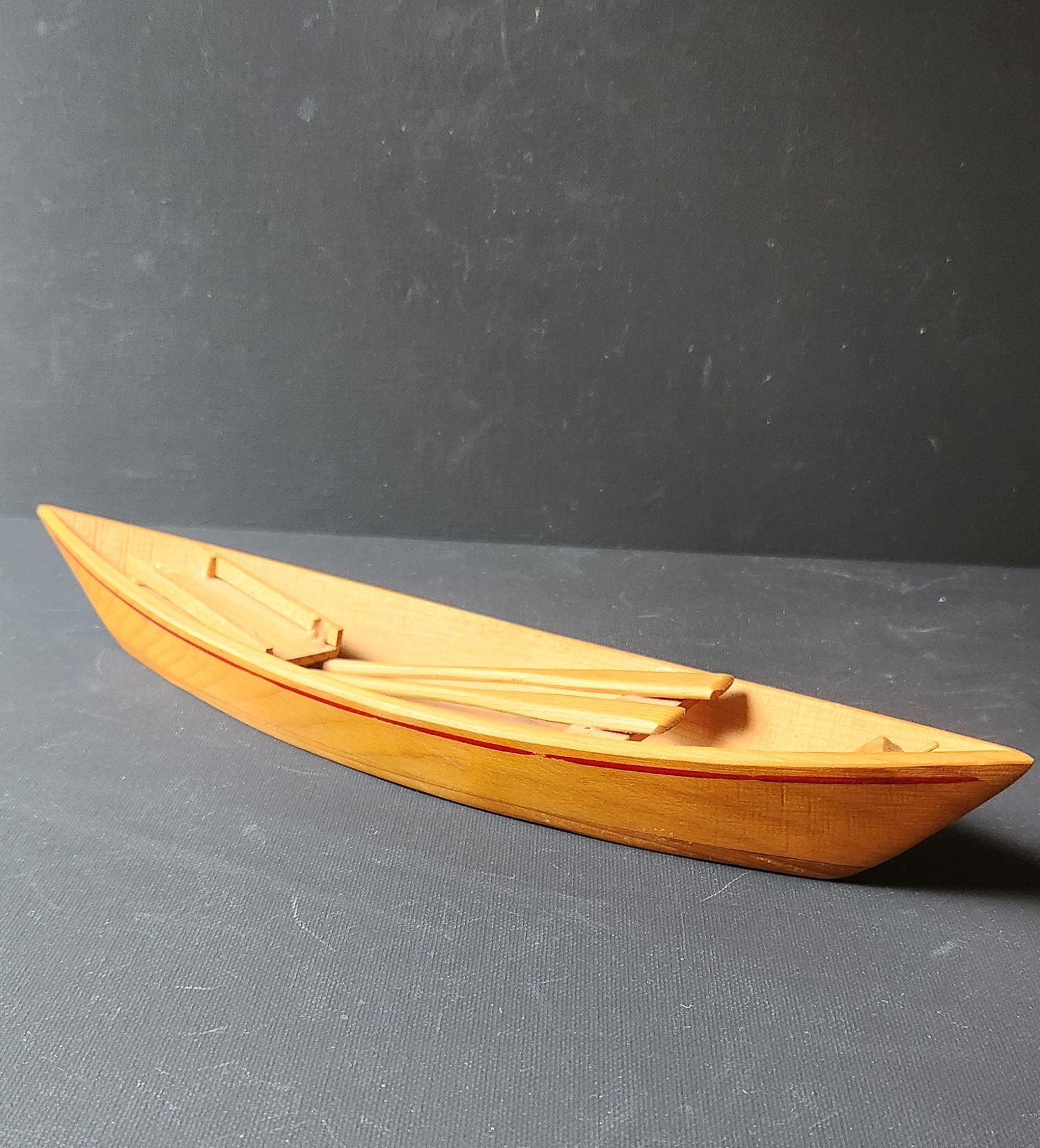 Acadian Handcrafts Wood Canoe Model - Etsy