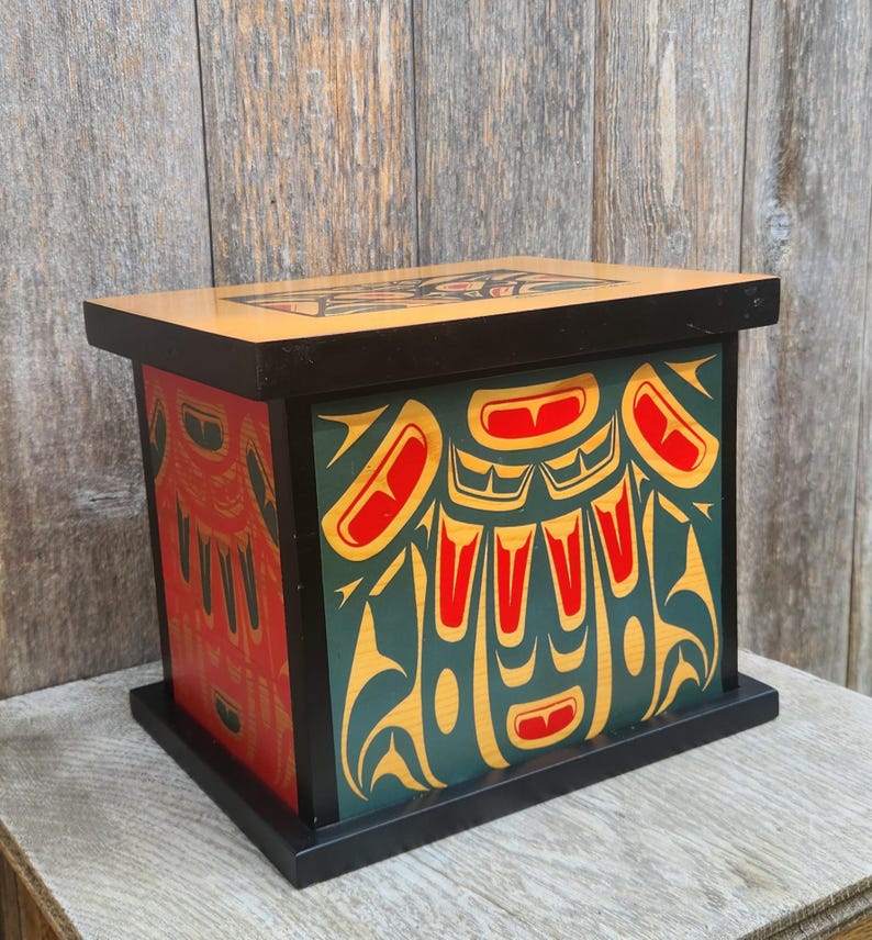 Vintage Clarence A.wells Haida Box With Lid - Etsy