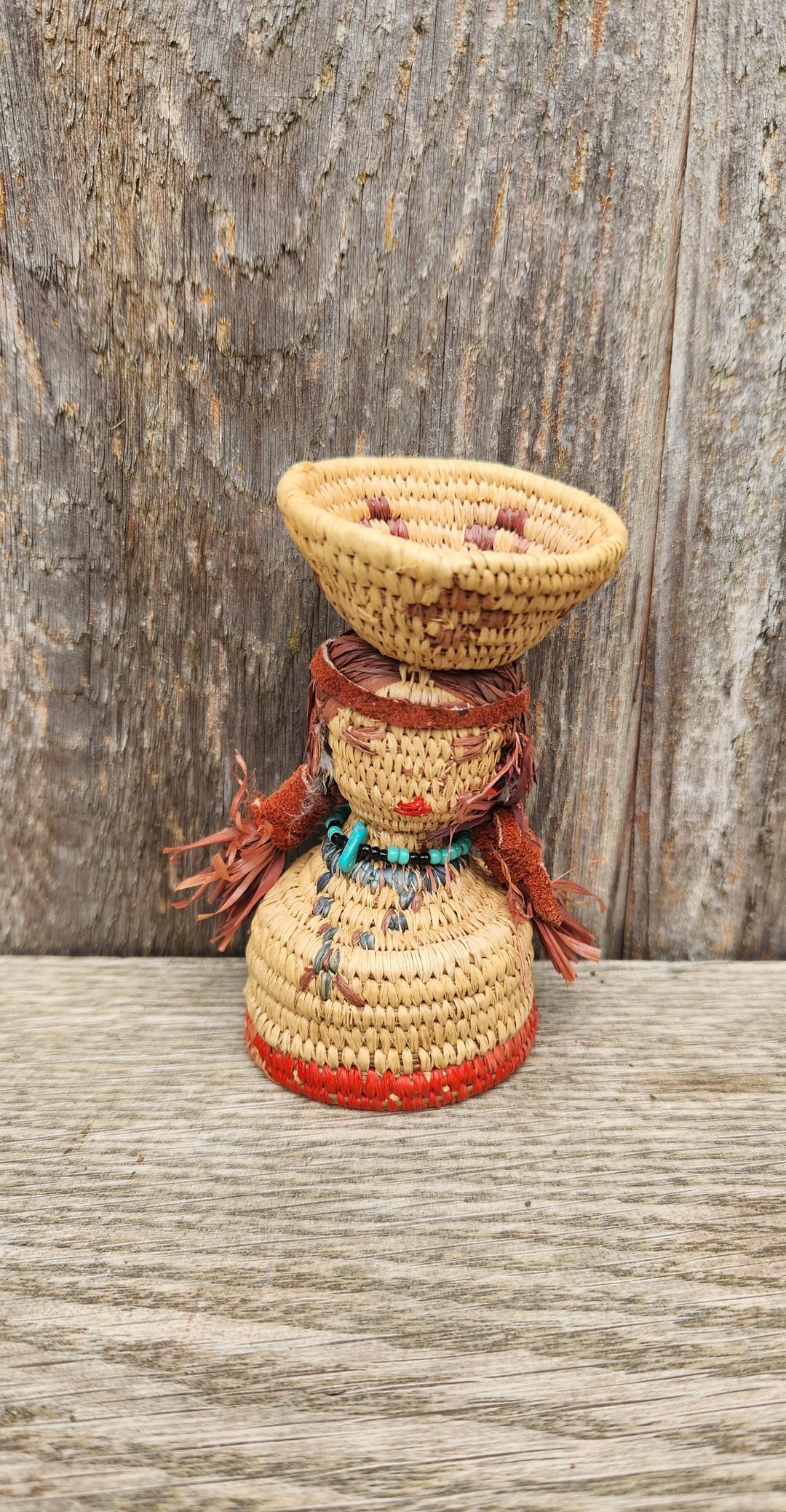 Vintage First Nations Basketry Doll - Etsy
