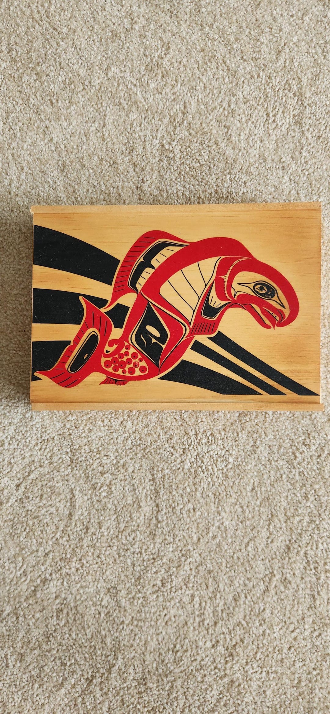First Nations Trinket Box Salmon Design - Etsy