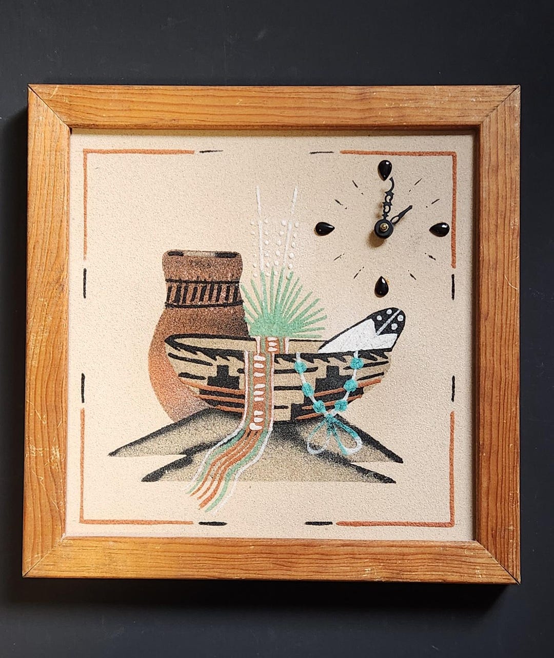 Native American Navajo Sand Painting Clock Signed - Etsy