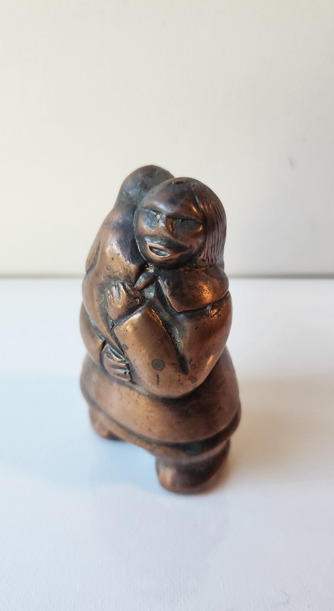 Inuit Figure Mother and Child Finished in Copper - Etsy