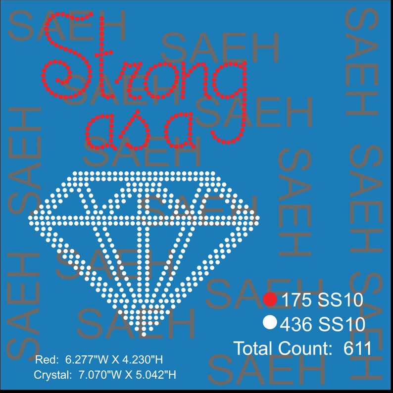 Rhinestone SVG - Strong as a Diamond SS10 - Etsy