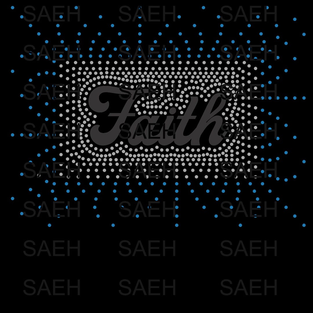 Faith With Scattered Design Rhinestone Template SS10 - Etsy