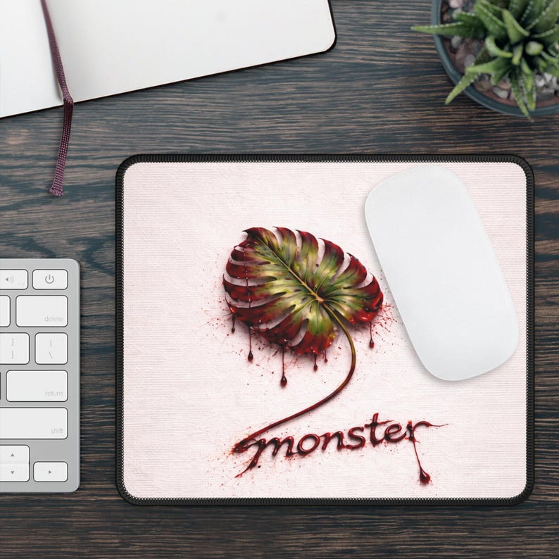 Monstera Leaf Dripping Blood Monster Gaming Mouse Pad | Canvas Backdrop ...