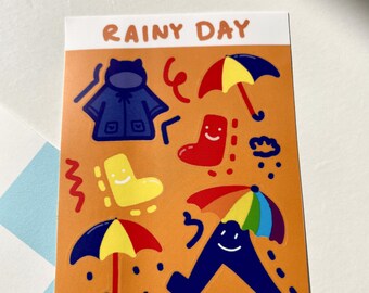 Rainy Day Clear 6x6 Sticker Sheet - Etsy