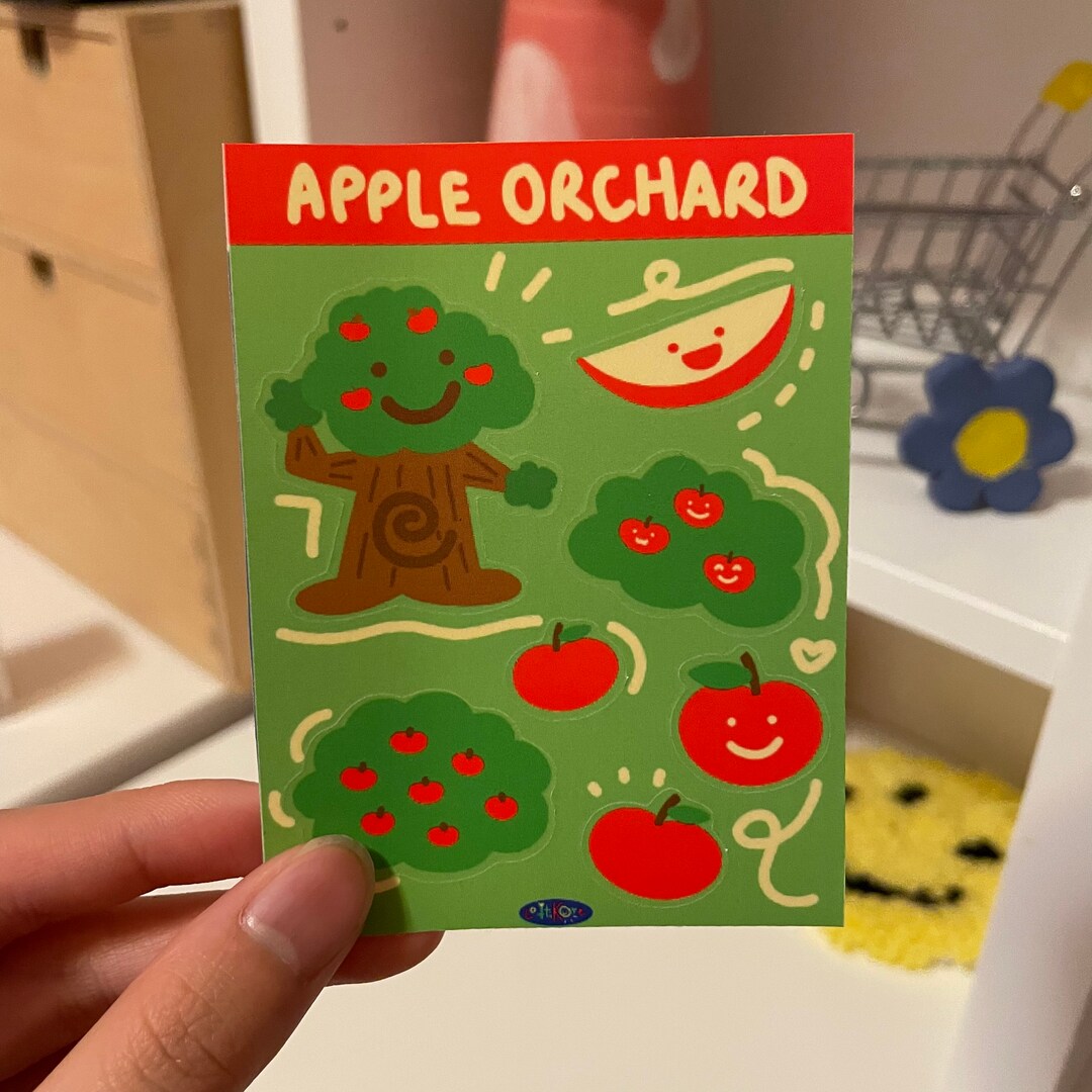 Apple Orchard Sticker Sheet, Cute and Aesthetic Journaling Stickers - Etsy
