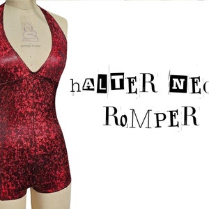 RED HALTER NECK Bodysuit, Concert Outfit, Rave Outfit, Coachella ...