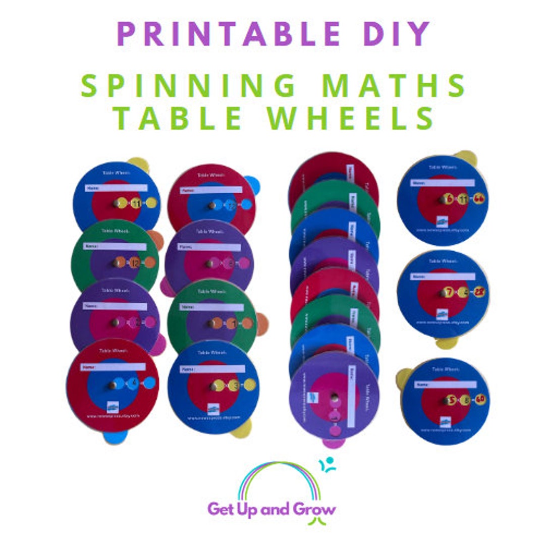 Universal Maths Table Wheels, Digital Download Maths Table Spinners ...