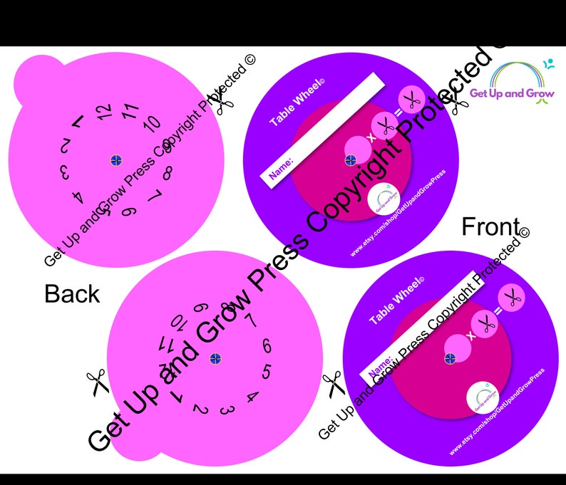 Universal Maths Table Wheels, Digital Download Maths Table Spinners ...