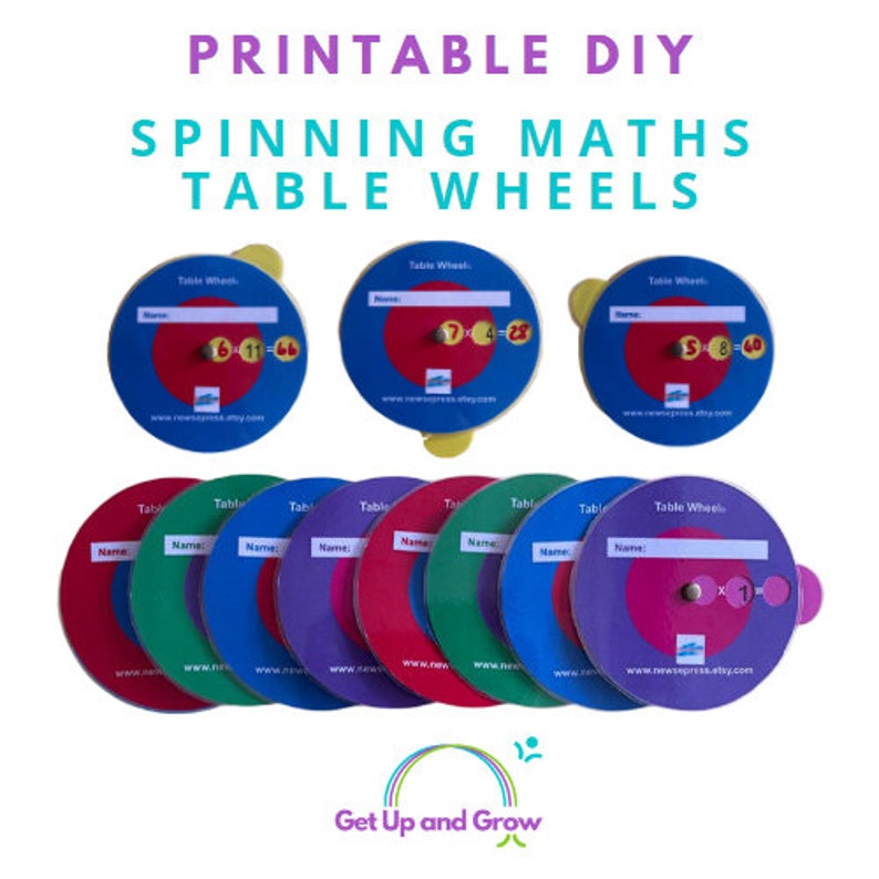 Universal Maths Table Wheels, Digital Download Maths Table Spinners ...