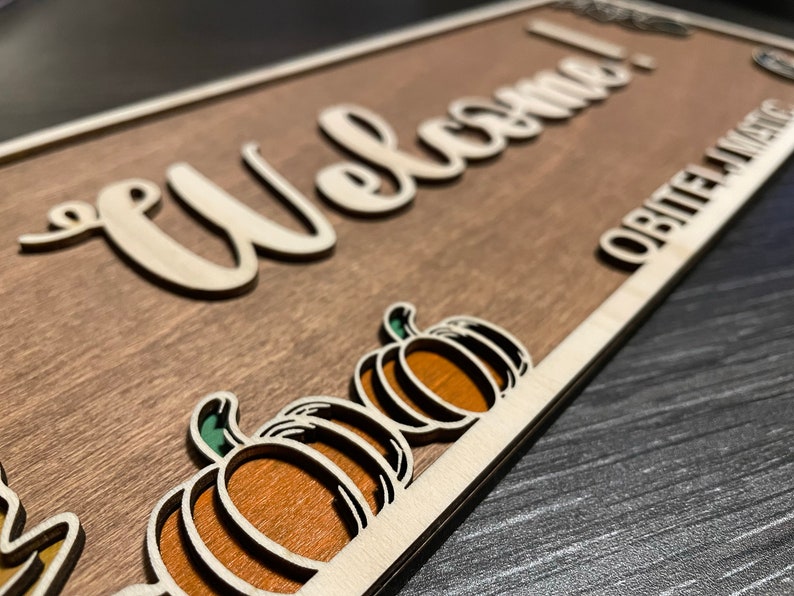 Digital File SVG and DXF Fall-themed Welcome Door Sign - Etsy Australia
