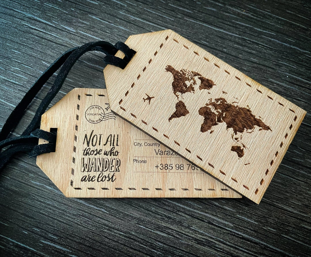 Luggage Tags for World Travelers SVG and DXF File - Etsy