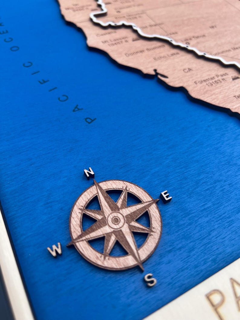 Custom Layered Wooden Trail Map: Personalized Hiking, Biking, Running ...