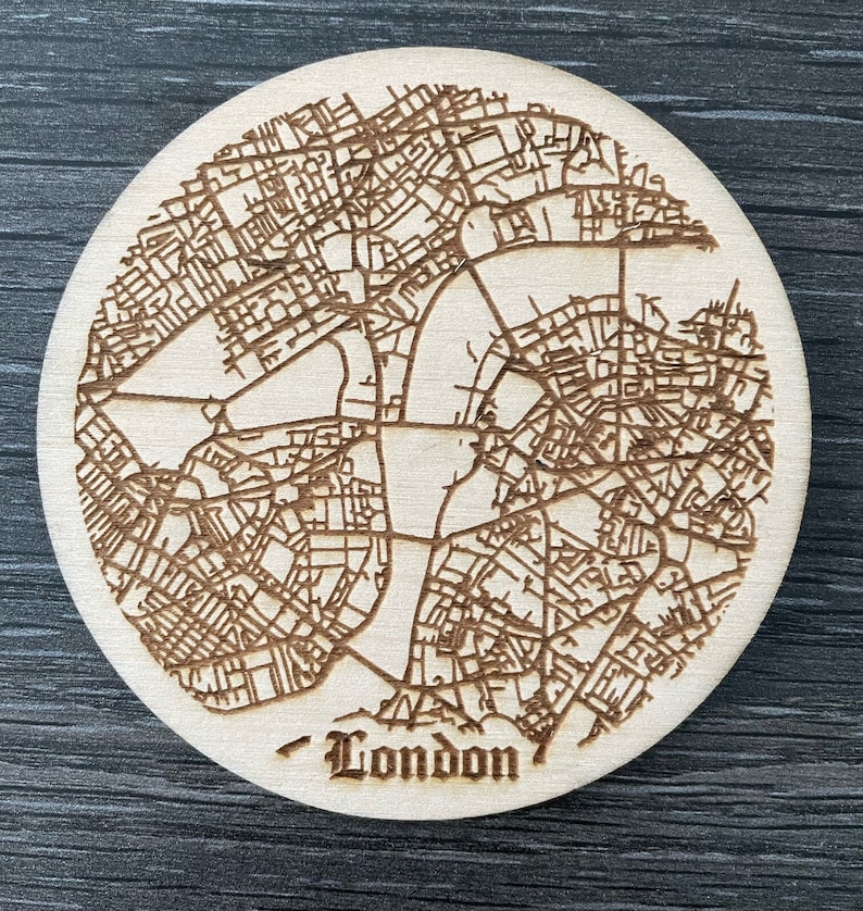 London Map-inspired Coaster Design SVG and DXF - Etsy