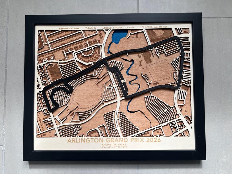 Arlington Indycar Track Map 2026 | Personalized Race Track Wall Art ...