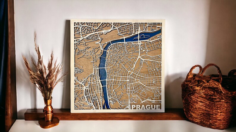 Prague City Layers Digital SVG and DXF Files for Stunning Wooden Maps ...