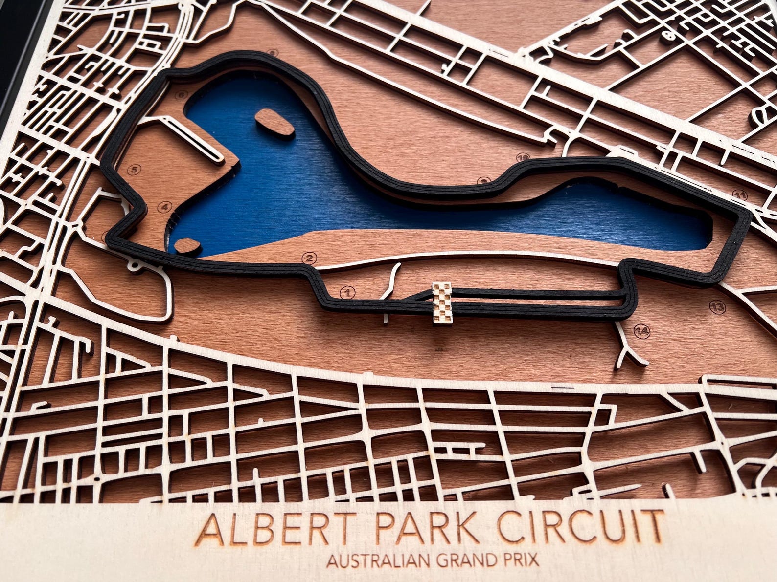 Albert Park Circuit Wooden Map | Australian Grand Prix F1 Racing Wall ...