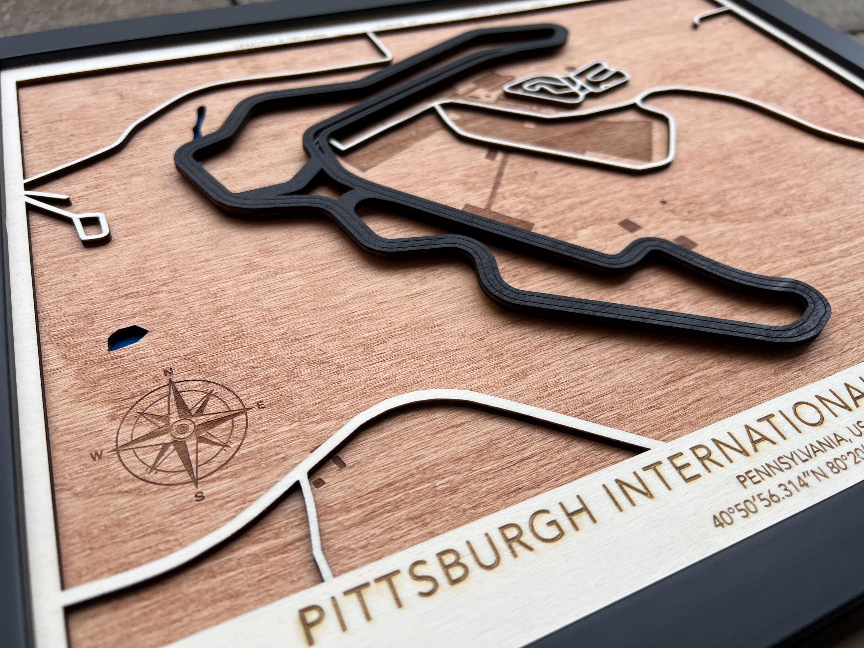 3D Wooden Pittsburgh Race Track Map: Personalized Motorsport Wall Art ...