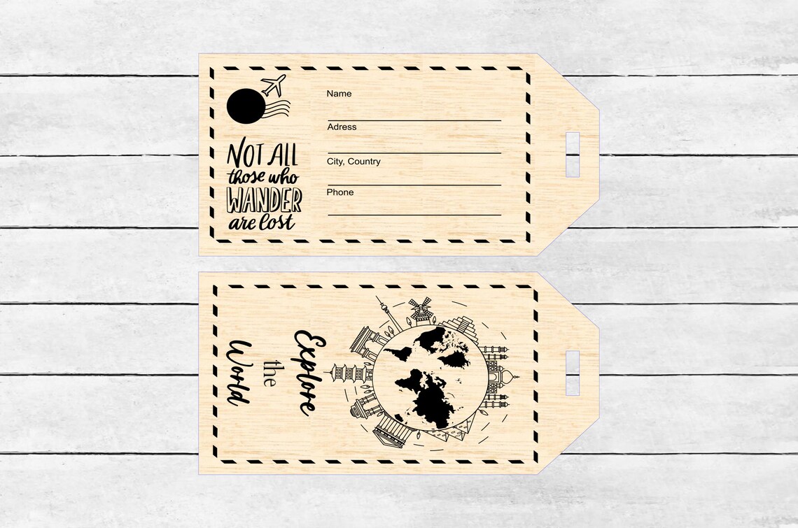 Instant Download: Explore the World Printable Luggage Tag Design ...