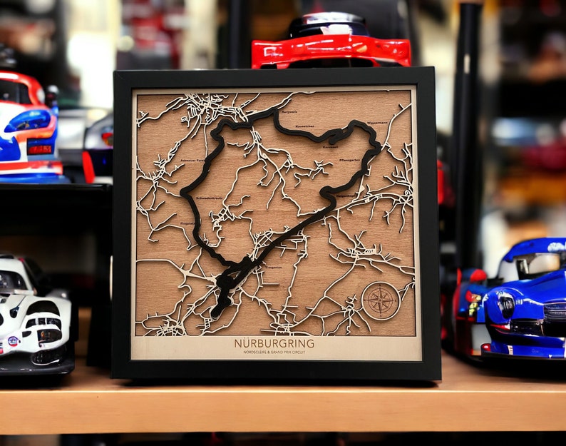 Custom Race Track Wooden Map | Personalized Racing Wall Art | Gift for ...