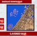 Dubai 3D Layered Map SVG DXF Digital Download Dubai Map / Instant ...