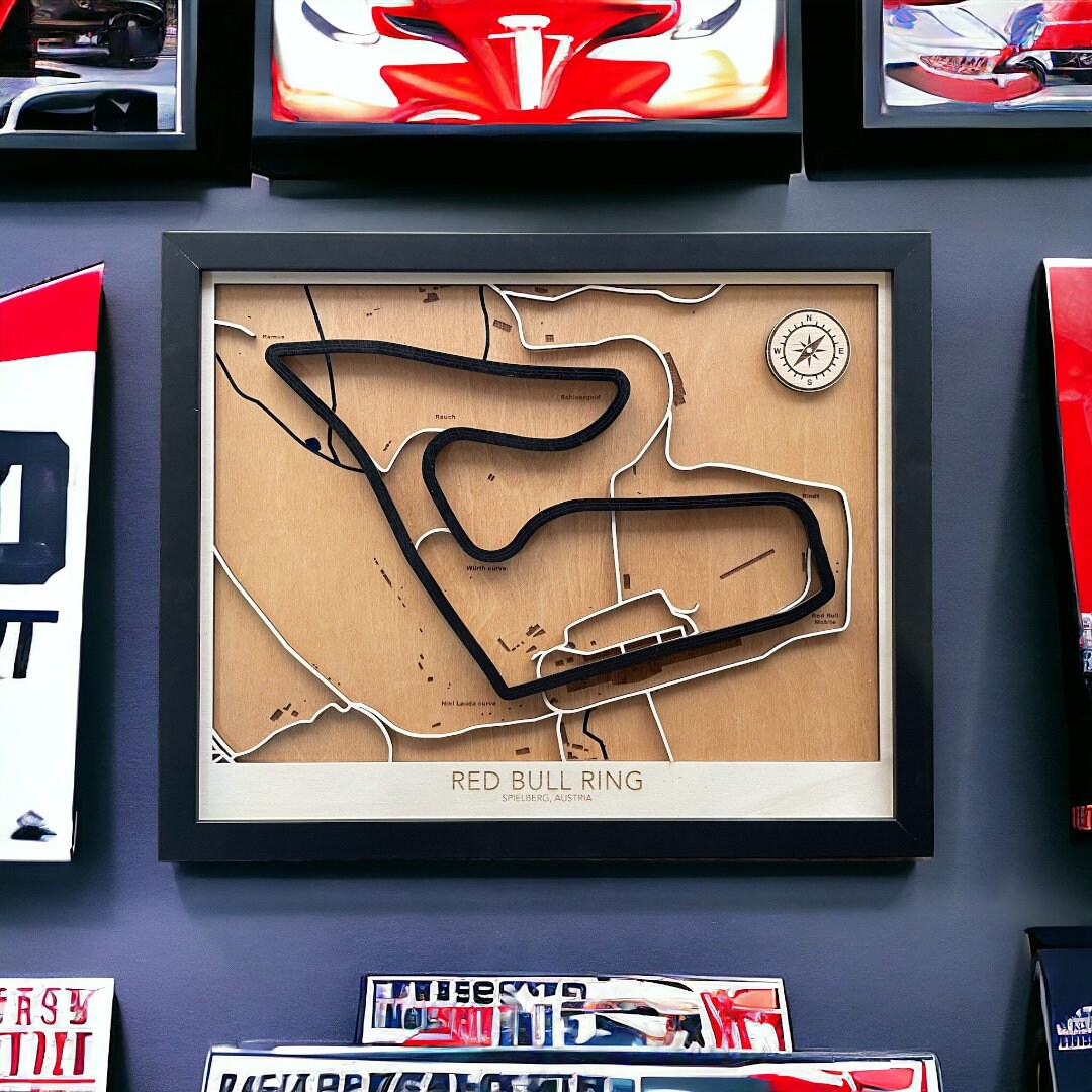Red Bull Ring Race Track Map Masterpiece Wooden Layered Map Spielberg ...