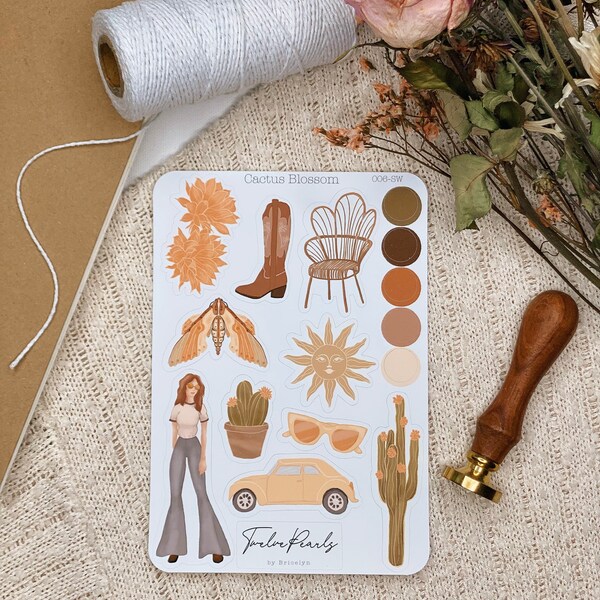 Cactus Sticker Sheet - Etsy