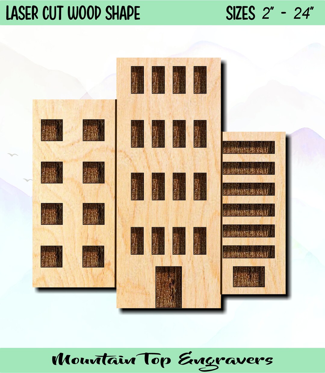 Unfinished Wood Apartment Building High Rise Wood Blank - Etsy