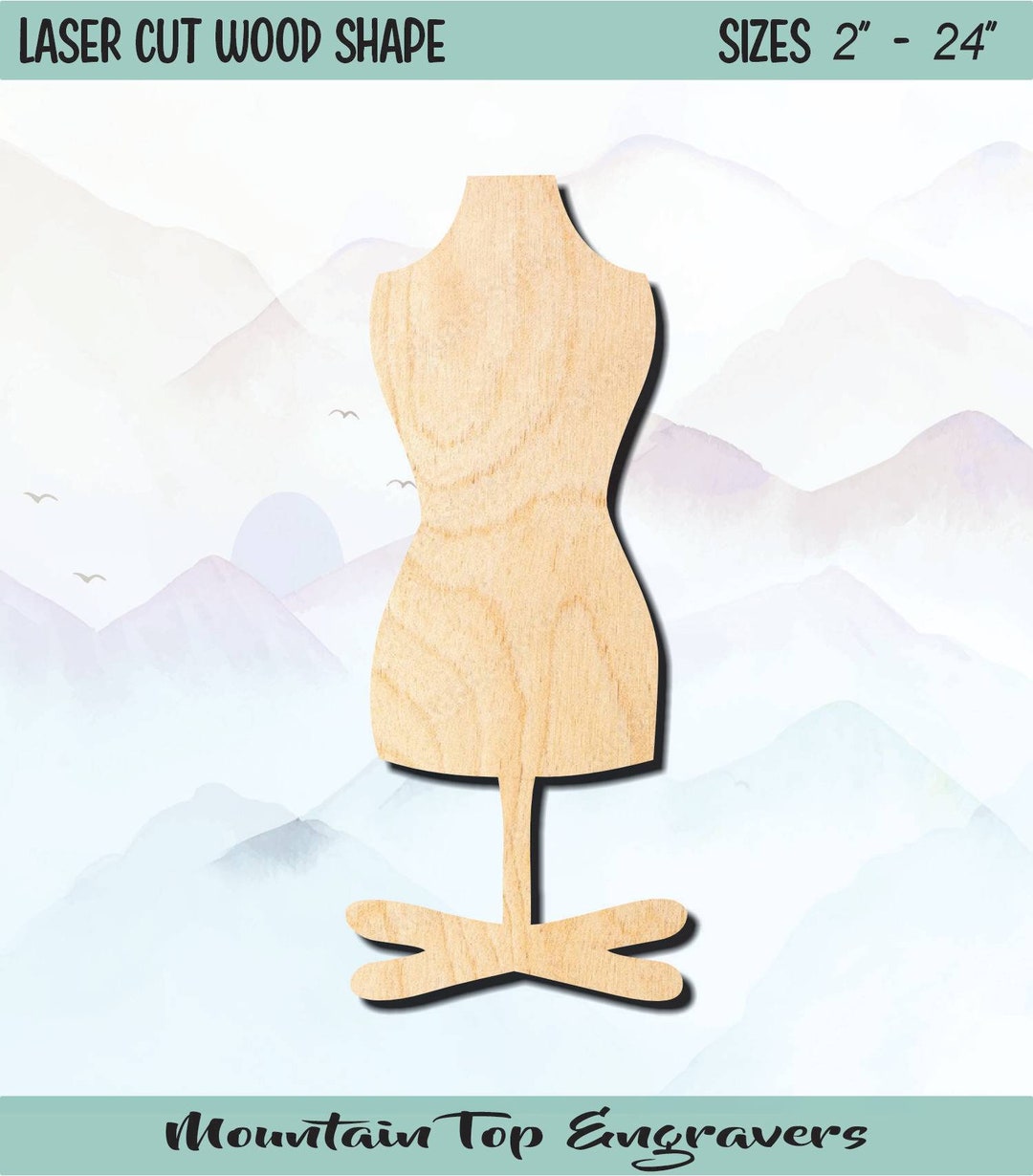 Unfinished Wood Dressmaker Form Unfinished Wood Blank Shape - Etsy