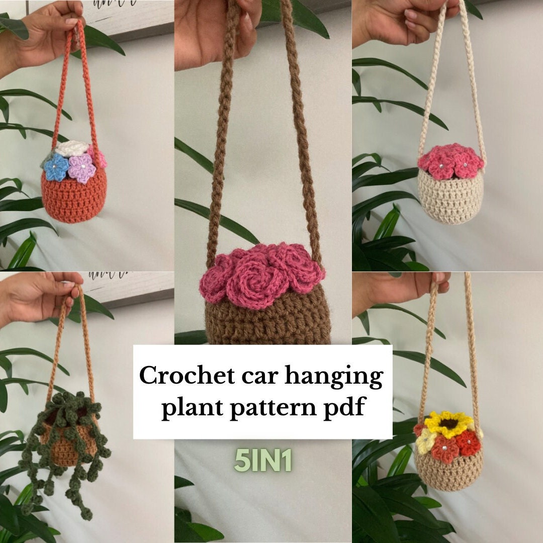 Crochet Car Hanging Plant Pattern - Etsy