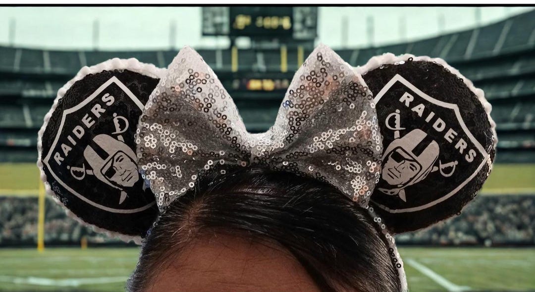 Raiders Football. Magic Mouse Sequin Headband Ears | Inspire | Love - Etsy