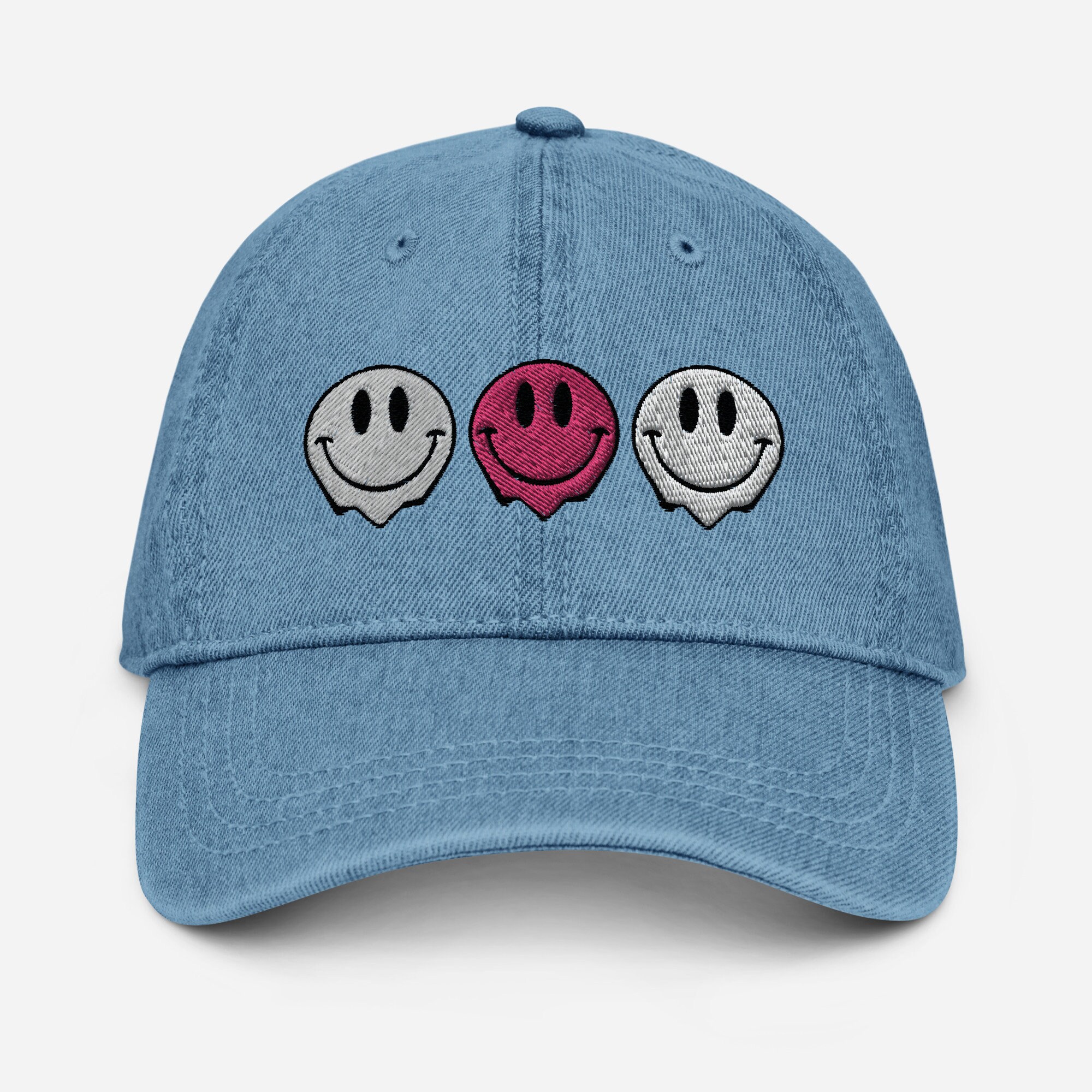Custom Smiley Denim Hat - Etsy