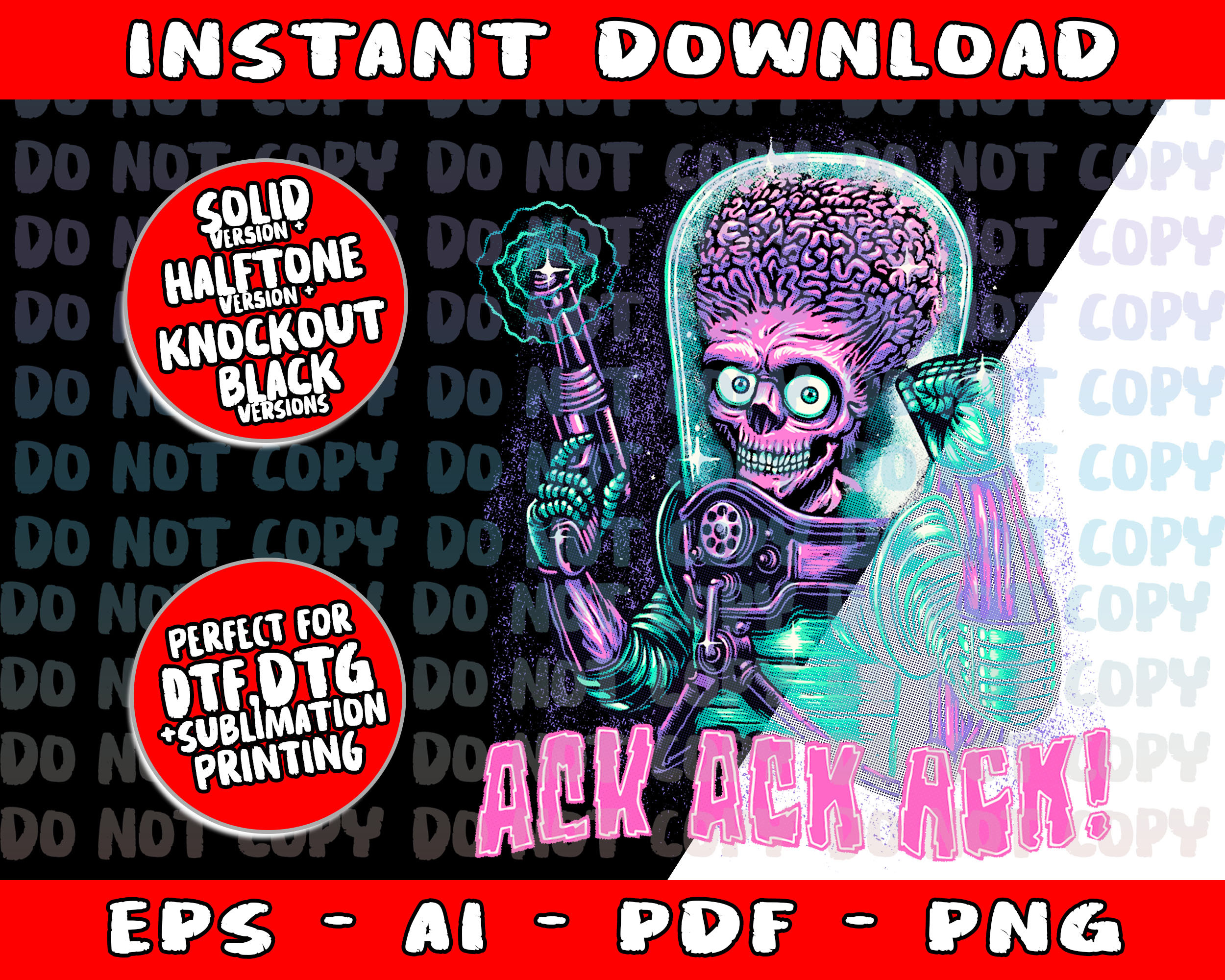 Ack Ack Ack Png Mars Attacks Png Alien Png Space Png - Etsy Canada