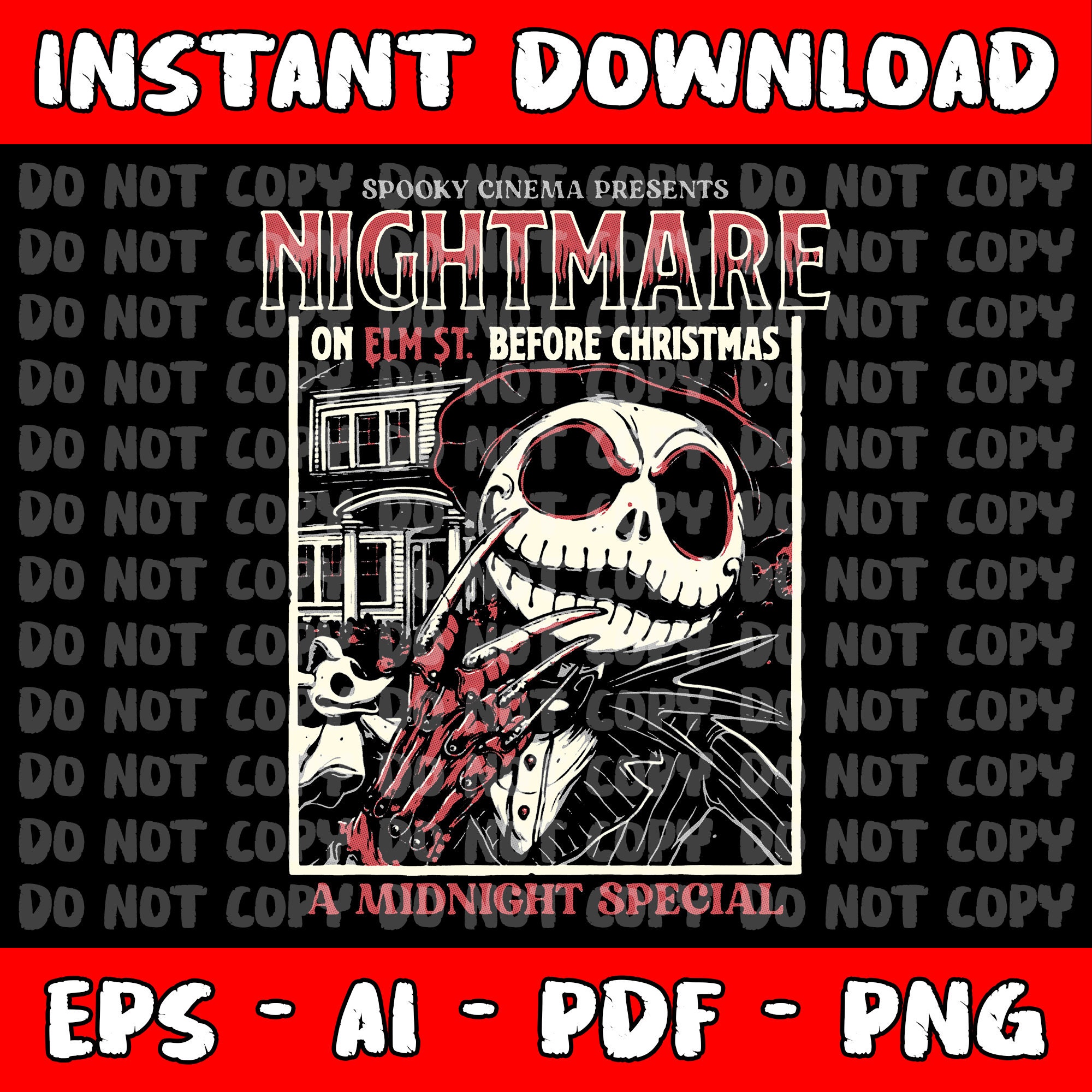 Nightmare on Elm St Nightmare PNG Before Christmas Png Jack - Etsy UK