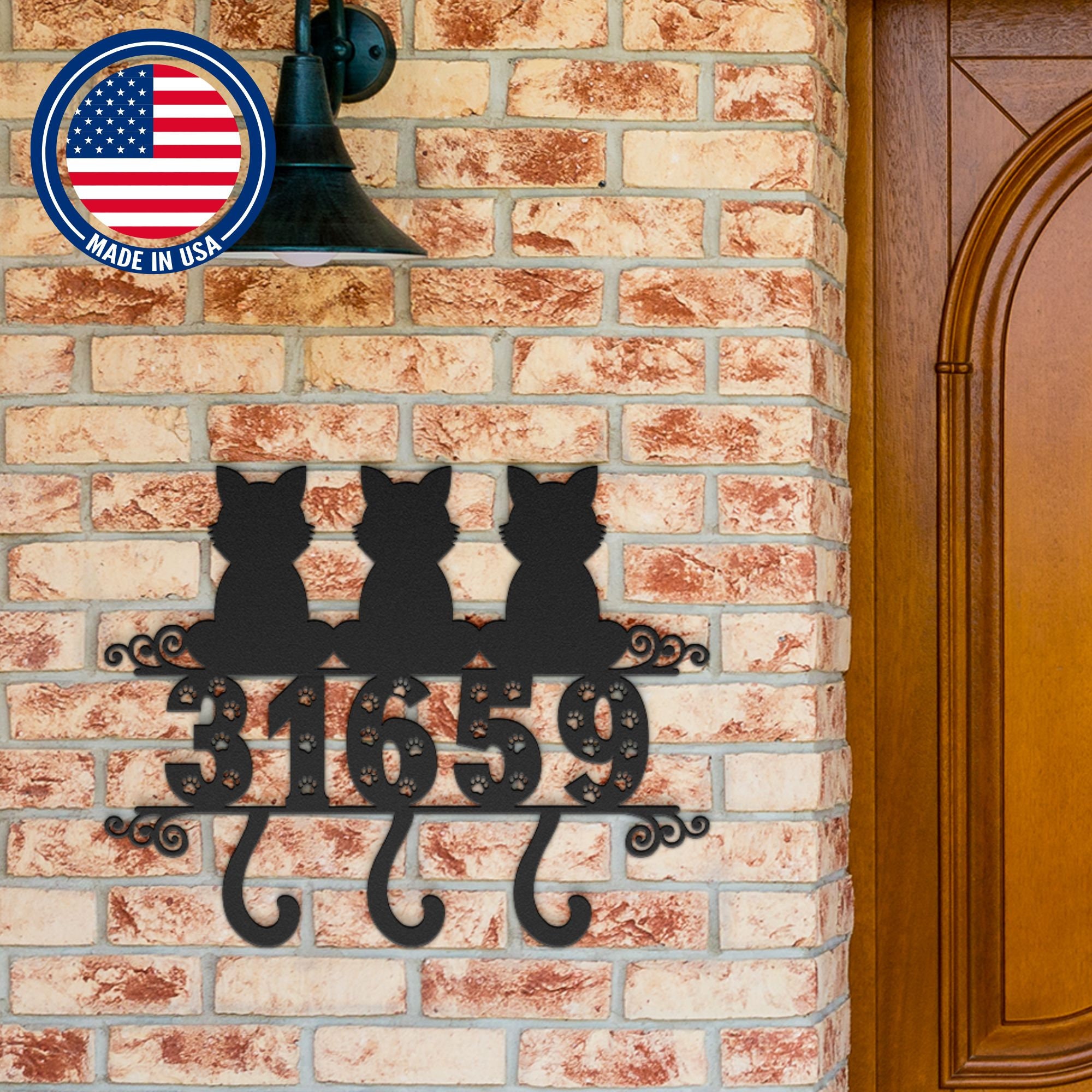 Personalized House Number Plaque, Cat Address Sign, Cat Lover Gift, Cat ...