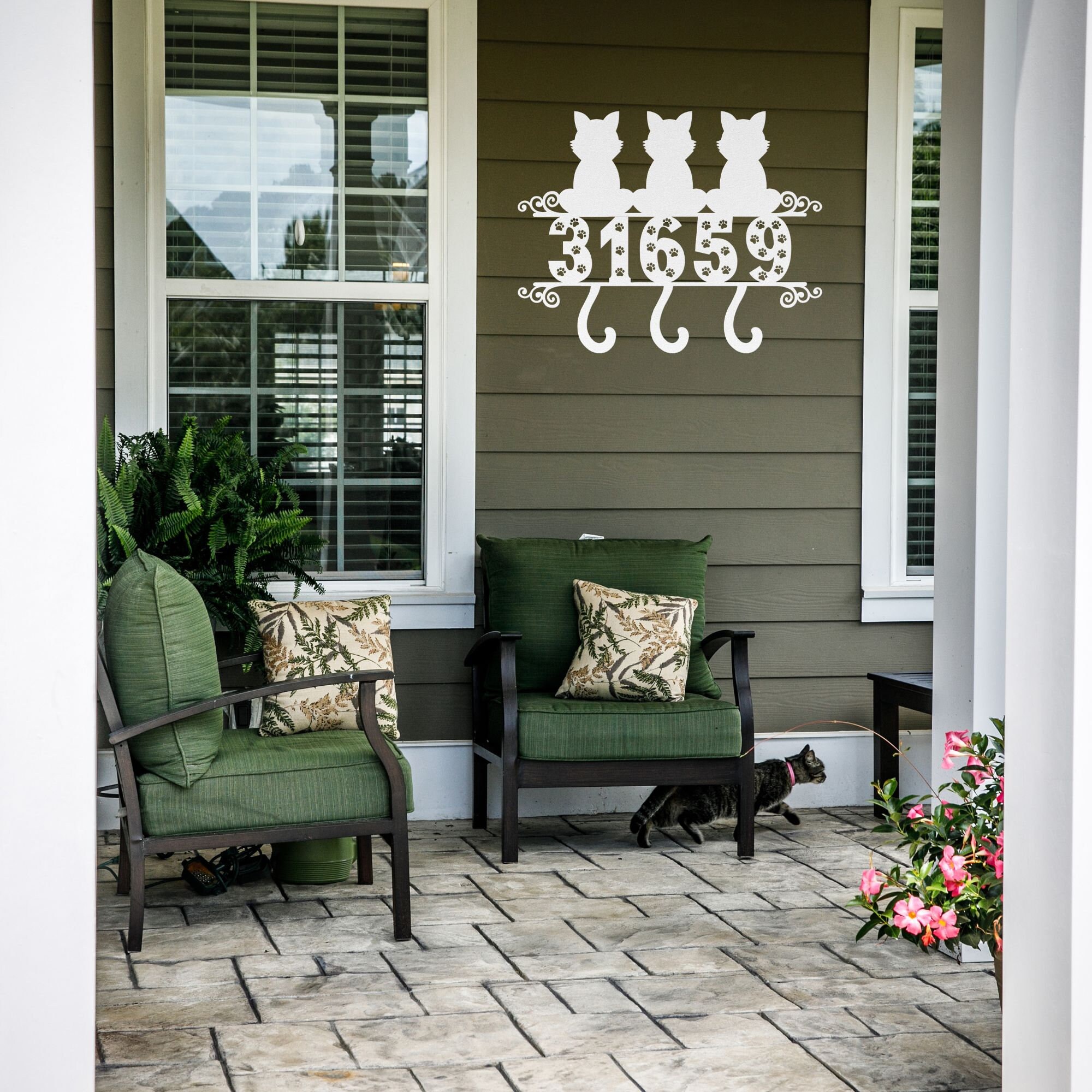 Personalized House Number Plaque Cat Address Sign Cat Lover - Etsy