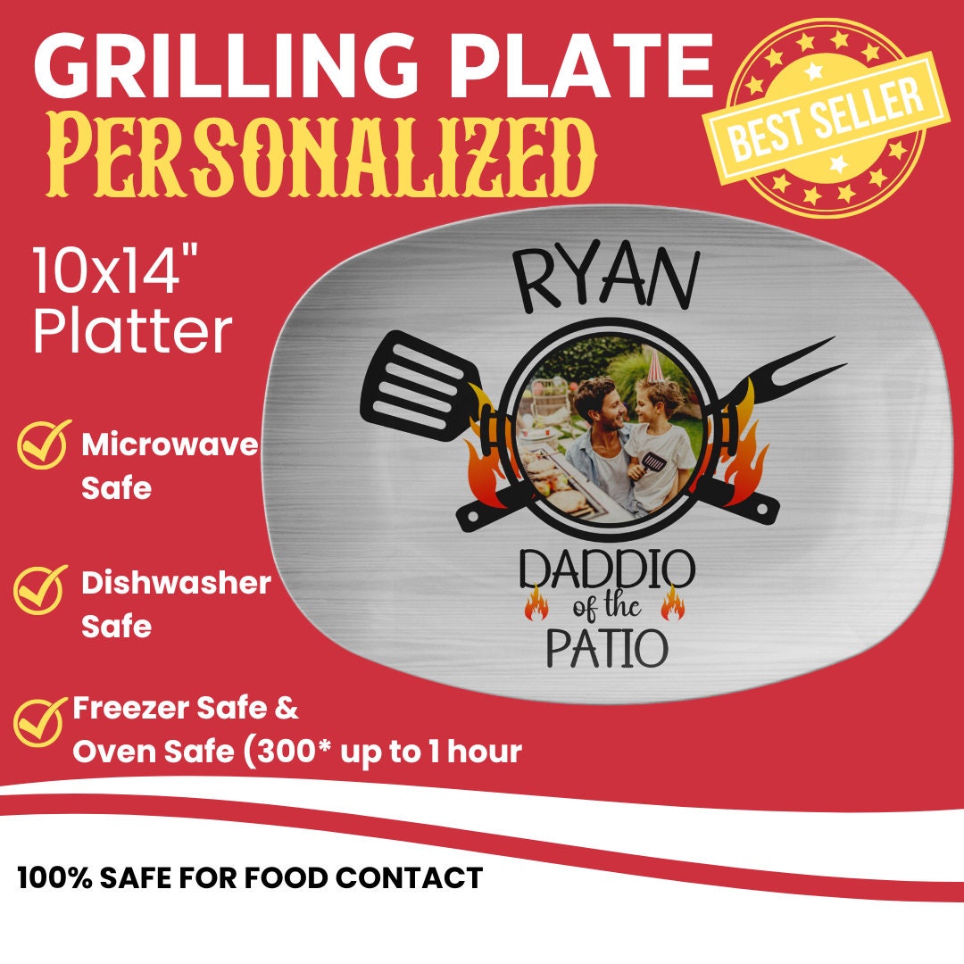 BBQ Gifts, Custom Platter, Grill Master, Grilling Plate, Personalized ...