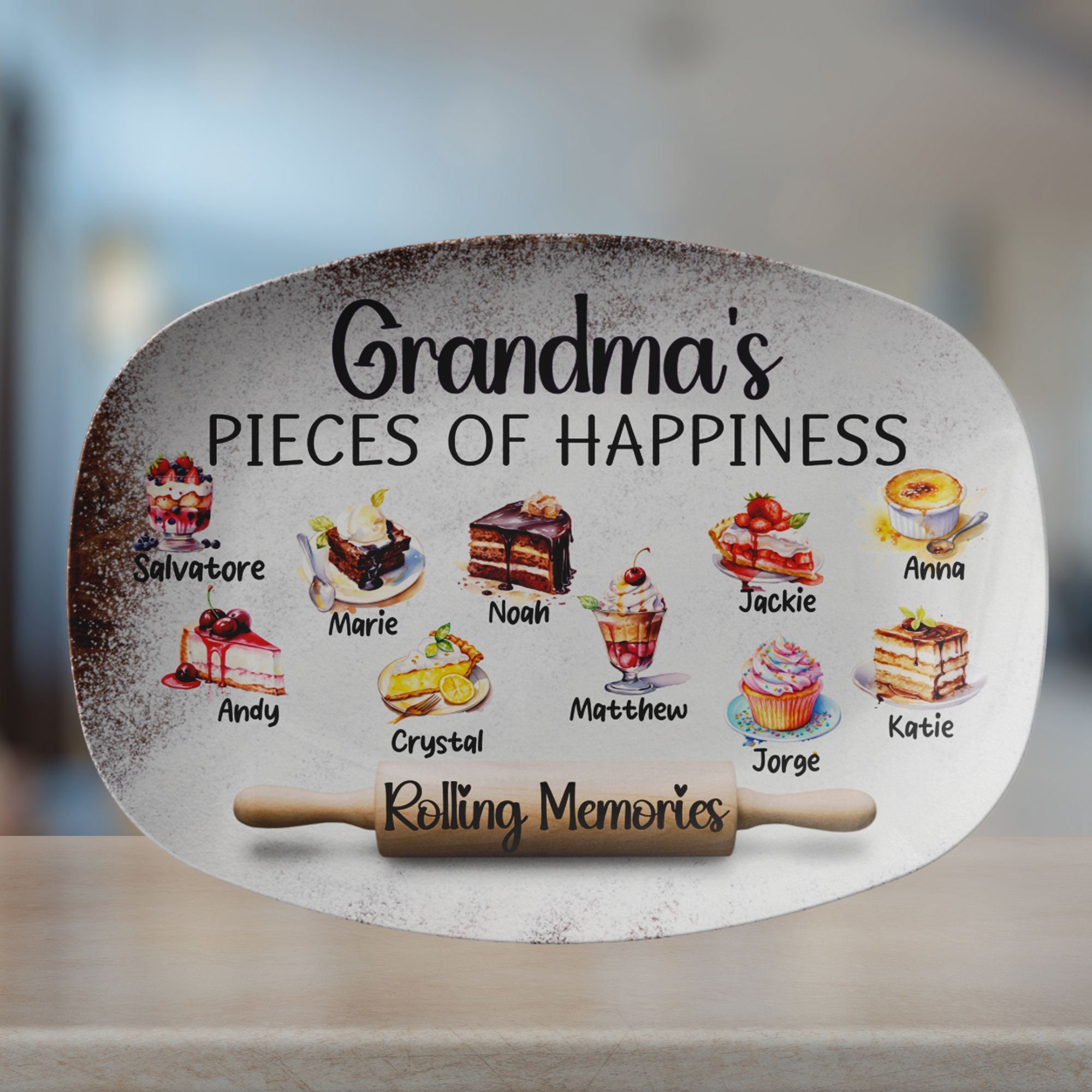 Personalized Grandma Gift Serving Platter With Grandkids Names, Custom ...