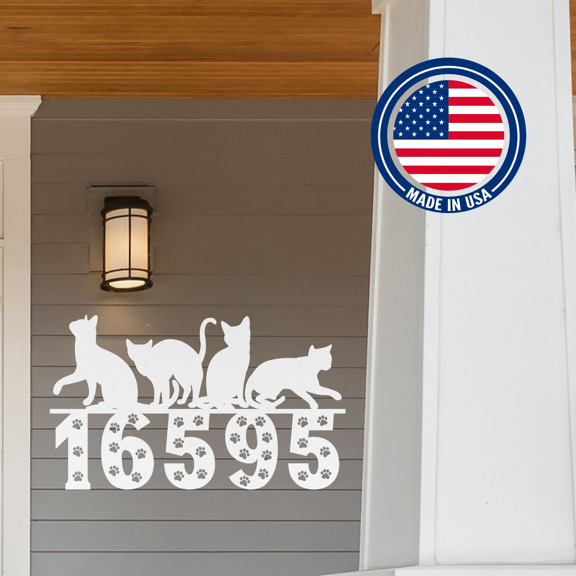 Cat Address Sign, Personalized House Number Plaque, Cat Lover Gift, Cat ...