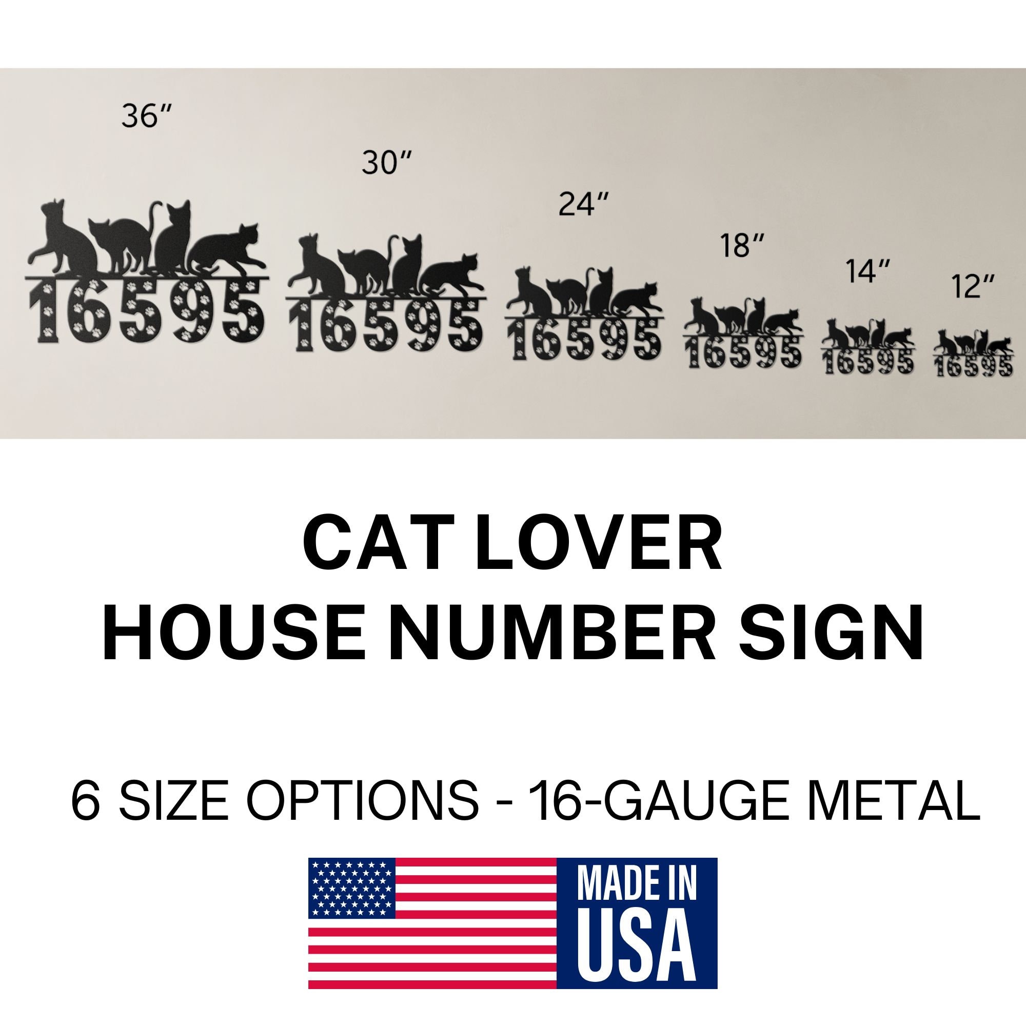 Cat Address Sign, Personalized House Number Plaque, Cat Lover Gift, Cat ...