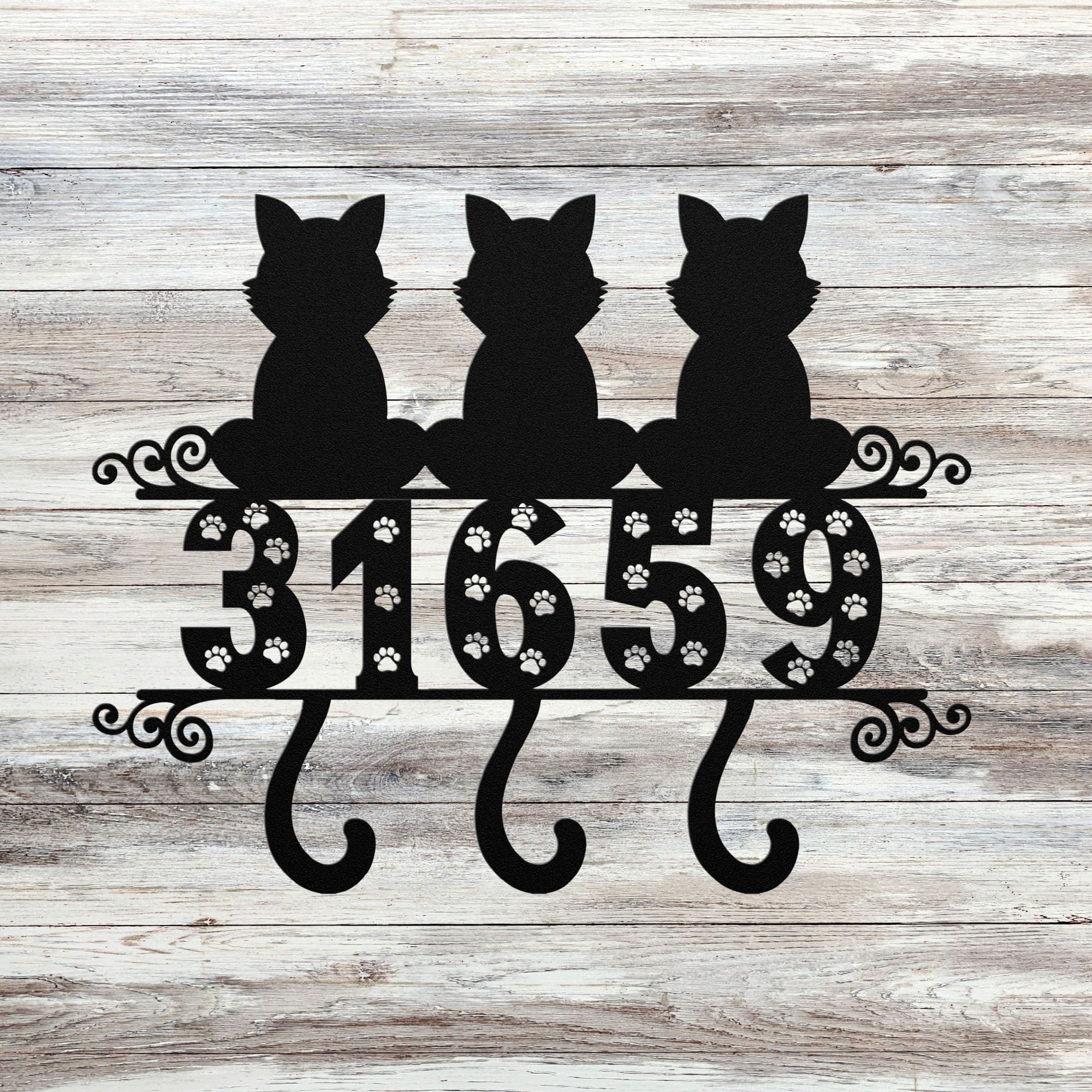 Personalized House Number Plaque Cat Address Sign Cat Lover - Etsy
